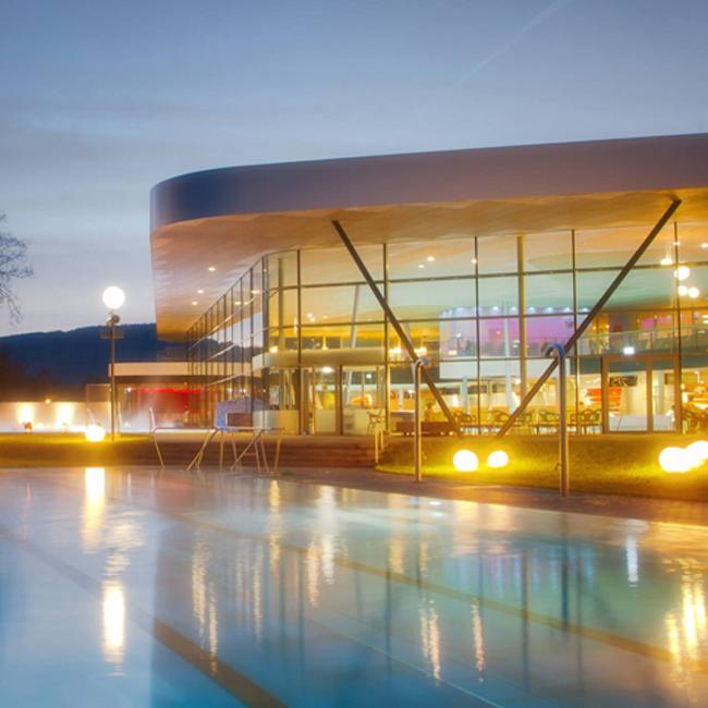 'Emser Therme' spa landscape as 4th stop at IAKS facility tour prior to ...
